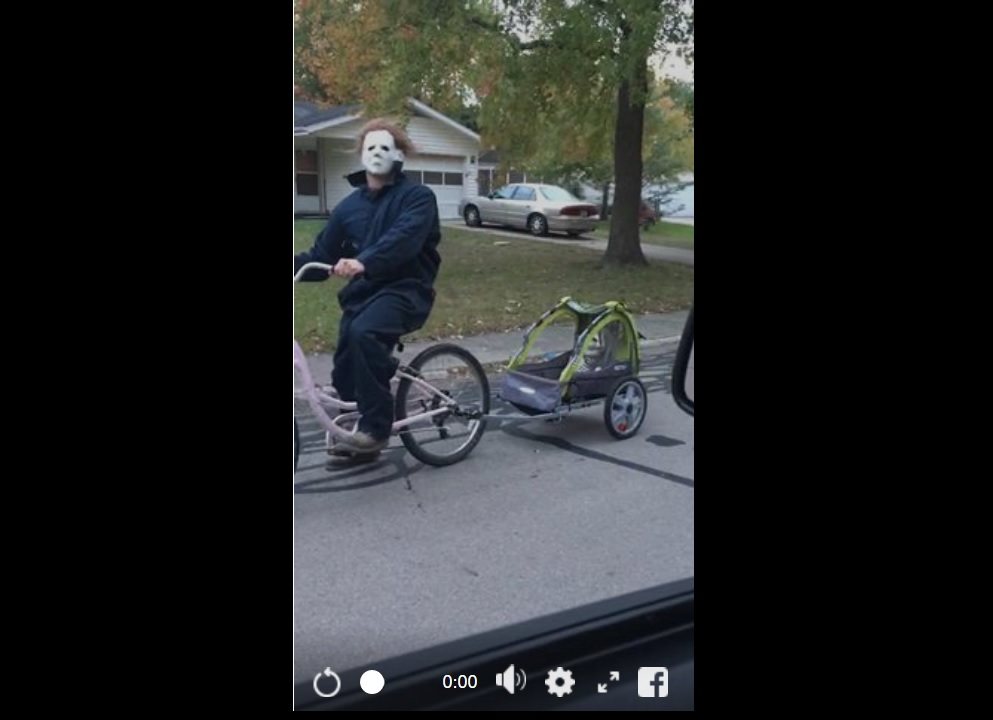 Michael Myers Roams Indiana Streets on a Bike